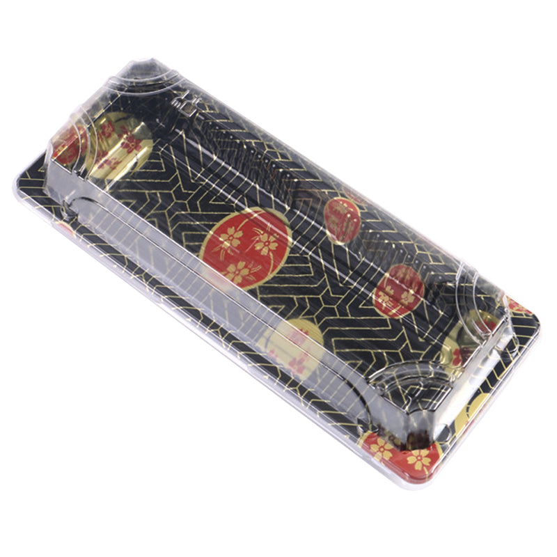 Sample 15 Rectangular Black Plastic Sushi Tray Container – Pony Packaging