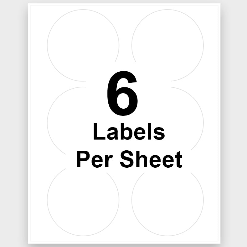 3" Round Blank Label 6 Labels Per Sheet/100 Sheets – Pony Packaging