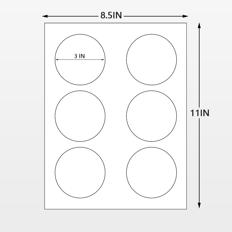 3" Round Blank Label 6 Labels Per Sheet – Pony Packaging