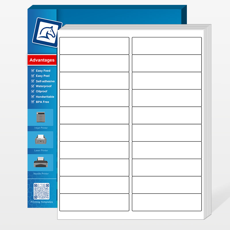 1"x4" Blank Rectangle Labels 20 Labels Per Sheet – Pony Packaging