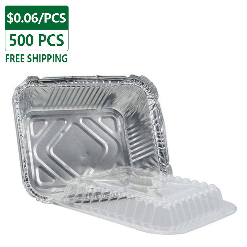 Clear Plastic Lids For 1.5 lb Rectangular Aluminum Foil Pans 500 pcs ...