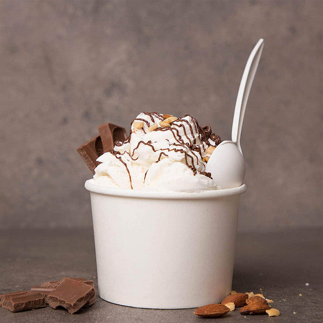 12 oz White Paper Ice Cream Container 500 pcs – Pony Packaging