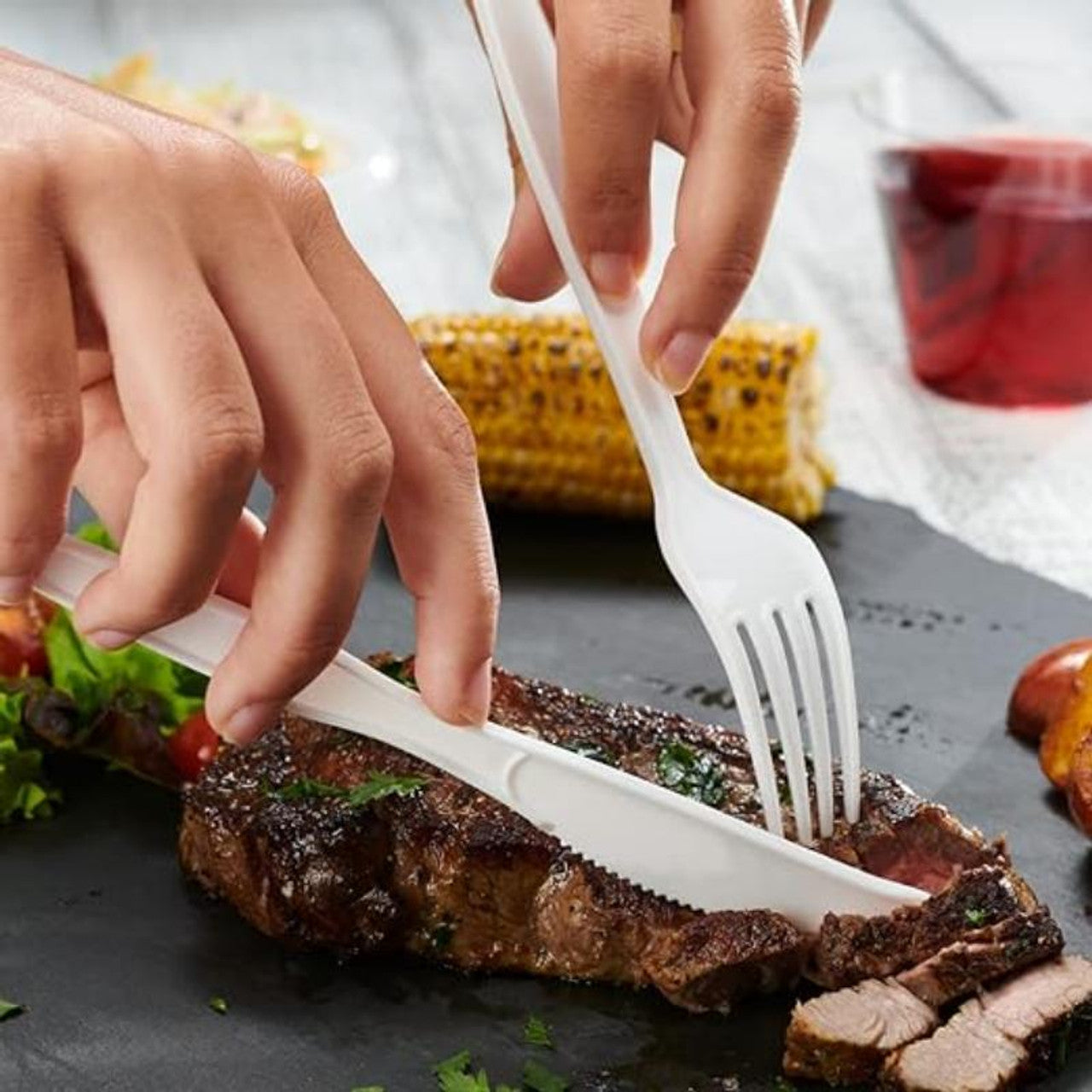 Disposable Heavy Duty White Plastic Knives 1000 pcs – Pony Packaging