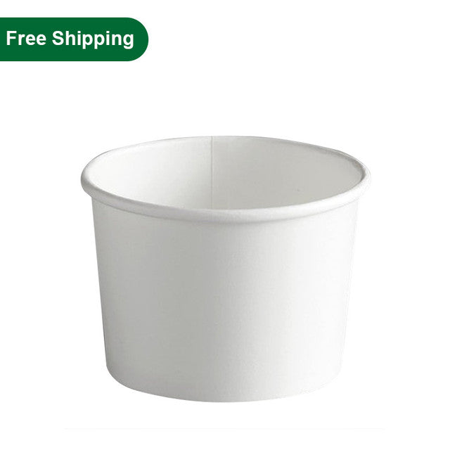 12 oz White Paper Ice Cream Container 500 pcs – Pony Packaging