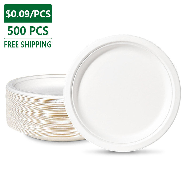 10" Disposable Heavy Duty Natural White Paper Plates 500 pcs – Pony ...